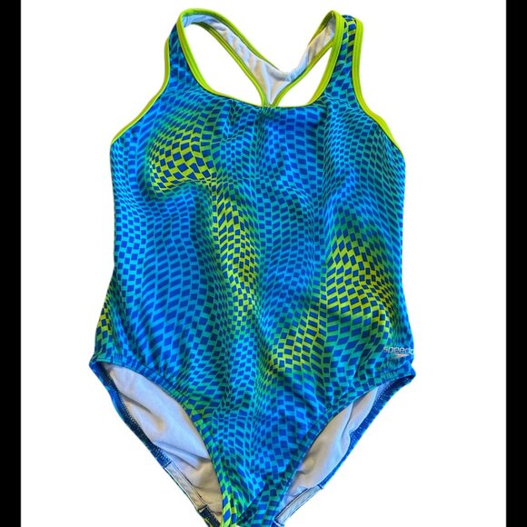 Speedo | Swim | Speedo Girls Large 4 Bluegreen One Piece Swimsuit ...